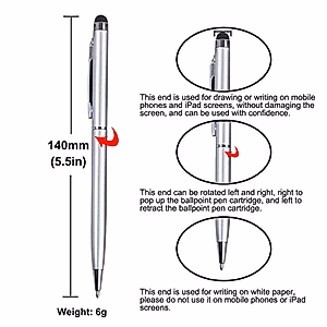 Capacitive Stylus Pens for Touch Screens-2 in 1 Stylists Pens，Universal Touch Screens Stylus Pen for iPad iPhone Tablets Samsung Galaxy All Universal Touch Screen Devices(3 Pack)