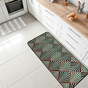 Non Slip Absorbent Kitchen Rugs Art Deco Texture Anti-Fatigue Comfort Standing Soft Mat Indoor Outdoor Entry Rug Floor Carpet 39x20 inch,long rugs-39x20 inch