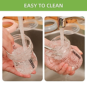 haakaa Glass Baby Food Storage Jar- Food Storage Container Airtight Lid-Wide Neck Gen.3 Baby Bottle -Leakproof BPA-Free 0m+ Newborn Babies(Peach, 6.3oz/180ml)