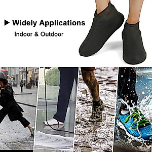 Nirohee Silicone Shoes Covers, Shoe Covers, Rain Boots Reusable Easy to Carry for Women, Men, Kids. (Black, L)