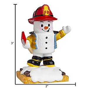Personalized Firefighter Ornaments - Fireman Ornaments for Christmas Tree, Firefighter Gifts for Firemen, Fire Truck Ornament - Marshmallow Firefighter - Free Customization