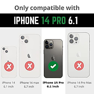 ArtsEvo Shockproof Clear Design for iPhone 14 Pro Case, Certified 6.6ft Drop Protection, Raised Edges Protect Camera and Screen,Pink