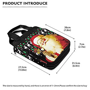 Poceacles Bible Cover Christmas Santa Claus Bible Case for Women Bible Case Bible Covers, Tote Bible Bag, Bible Carrying Case for Men with Zipper Pocket