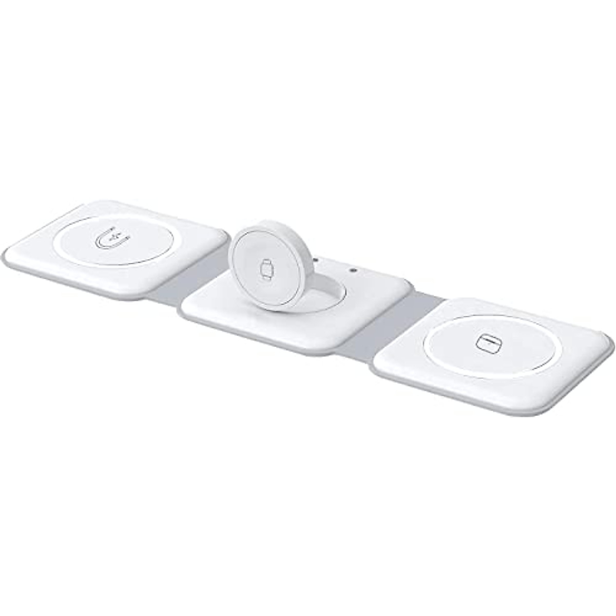 3 in 1 Magnetic Foldable Wireless Charger,3 in 1 Charging Station for Multiple Apple Devices-Travel Charging Pad Dock,for iPhone14/Pro/Max/Plus/13/12 AirPods 3/2/Pro,iWatch(Adapter not Included)