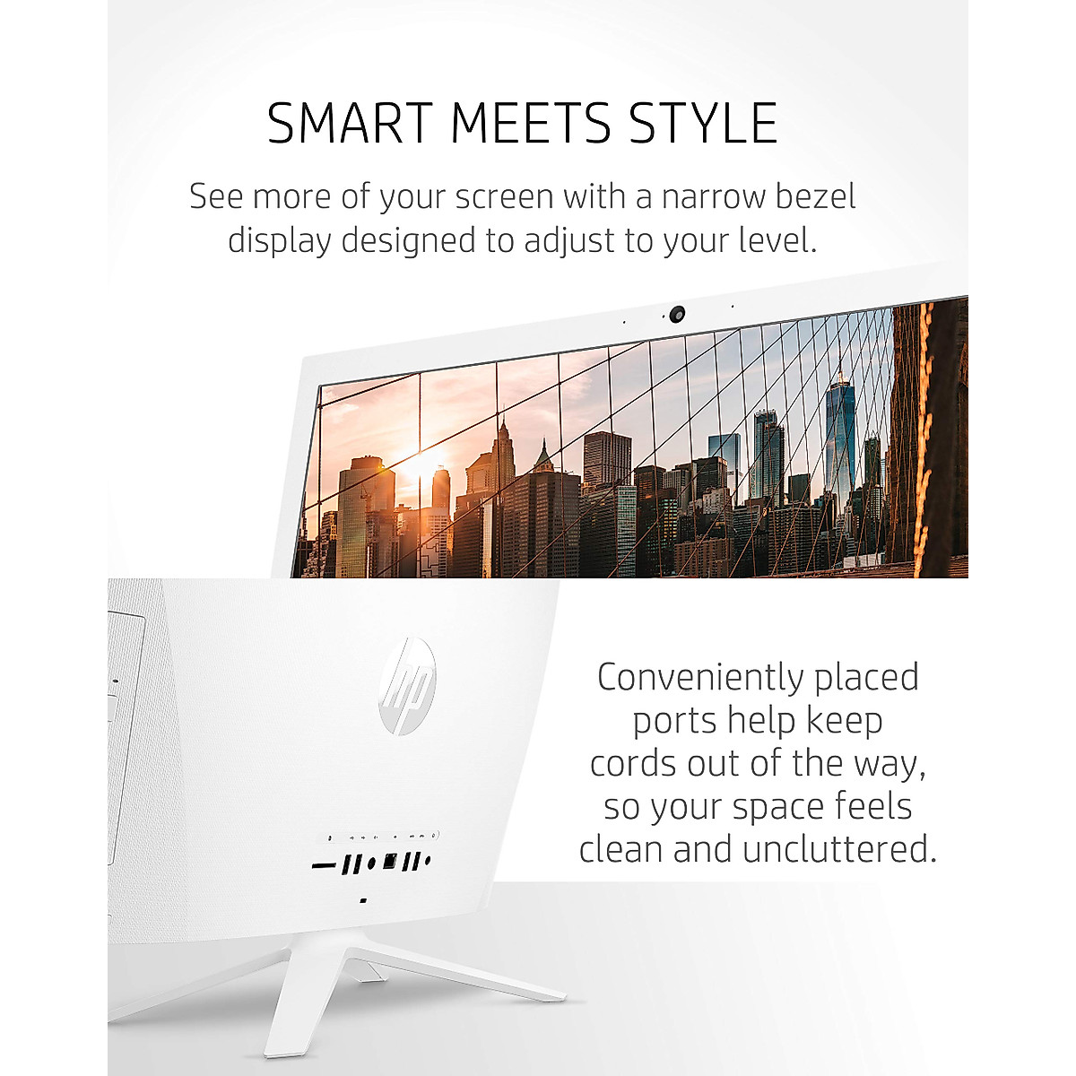 HP 21 All-in-One PC, Intel Pentium Silver J5040 Quad-Core Processor, 4 GB RAM, 128 GB SSD Storage, 20.7-inch Full HD Display, Windows 10 Home with Enhanced Security, Privacy Camera (21-b0020, 2020)