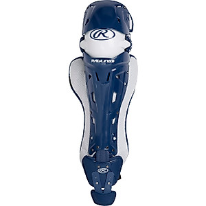 Rawlings | MACH Catcher's Leg Guards | Baseball | Intermediate | Navy/White