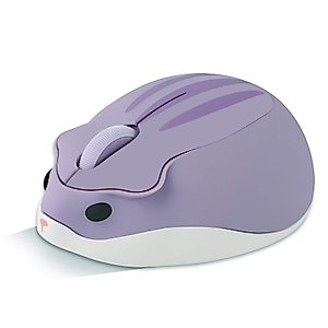 elec Space 2.4G Wireless Mouse, Cute Animal Hamster Shape Silent Mouse, Portable Mobile Optical Mouse with USB Receiver, 3 Buttons Cordless Mouse for PC Mac Laptop Notebook Computer(Purple)