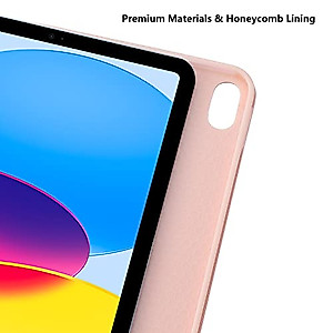 Keyboard Case for iPad 10th Gen 10.9", iPad 10th Generation Case with Keyboard 10.9 inch 2022, Detachable Rechargeable Wireless Bluetooth Keyboard with Pencil Holder Smart Folio Keyboard Case (Pink)