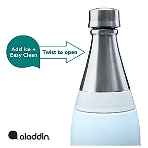 Aladdin Fresco Thermavac Stainless Steel Water Bottle 0.6L Sky Blue – Leakproof - Keeps Cold for + 10 Hours - BPA-Free - Dishwasher Safe - Reusable Thermos Flask with Durable Finish