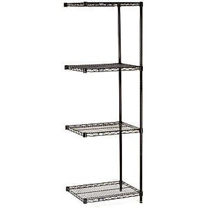 Global Industrial 5 Tier Black Epoxy Wire Shelving Add-On Unit, 72" W x 24" D x 86" H