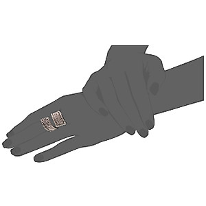 Guess Glitter and Stone Bypass Wrap Hematite Ring, Size 7