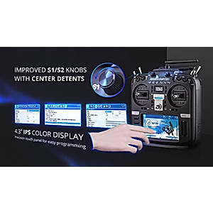 RadioMaster TX16S Mark II MAX Edition 2.4GHz 16 Channel EdgeTX OpenTX Radio Transmitter Leather Grips CNC Finished Components Mode 2 (Carbon Black, ELRS w/ AG01)