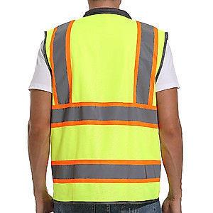 ArcRidge Reflective Safety Vest for Men and Women - Class 2 High Visibility Construction Vest - Dual Tone Reflective Strips