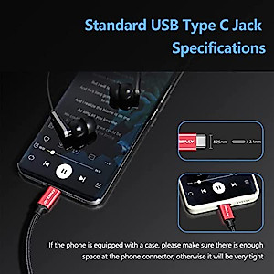 Kinsound USB Type C to 3.5mm Headphone Jack Adapter, 32bit Hi-Res Sound Quality, USB C to Audio Adapter Compatible with Samsung Galaxy S22/S21/S20 Plus,Pixel 6/5/4, iPad Pro, OnePlus,Motorola, Red