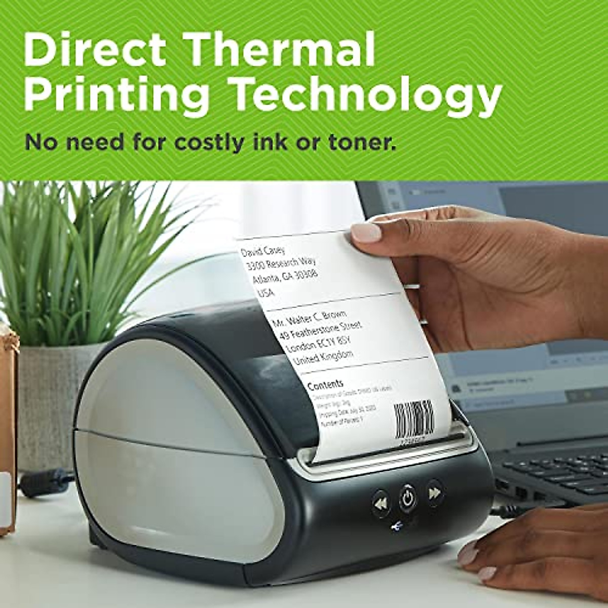 DYMO LabelWriter 5XL Direct Thermal Label Printer with USB and Ethernet Connectivity, Black - Monochrome, 62 Labels Per Minute, 300 dpi, 4 x 6