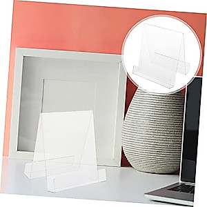 VILLFUL 1pc Acrylic Bookend Foldable Bookshelf Metal Brackets Adjustable Bookends Heavy Duty Book Ends Clear Magazine Holder Desk Book Stand Bookstore Tabletop Bookend Acrylic Book Support