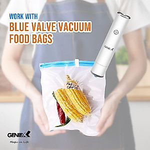 Handheld Vacuum Sealer for Food Storage, Rechargeable Vacuum Sealer Pump for Reuseable Food Saver Vac Bags & Food Containers with Vacuum Seal (Bags and Containers sold separately)