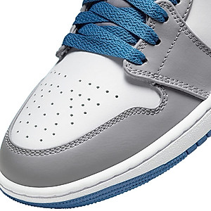 Nike mens Air Jordan 1 Mid Shoes, Cement Grey/White-true Blue, 8.5