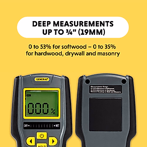 General Tools Digital Moisture Meter MMD7NP - Humidity Sensor- Pinless and Non-Invasive