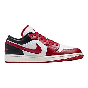 Nike Women's Air Jordan 1 Low UNC Basketball Shoe, White/Gym Red-black-sail, 8