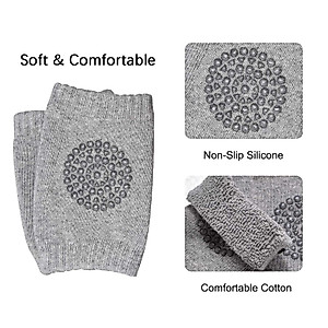 Baby Safety Helmet, Infant Baby Head Protector with 3 Pairs Baby Knee Pads for Crawling & 3 Pairs Baby Socks, Head Cushion Bumper Bonnet, Soft Headguard for Toddler Learning to Walk, Gray Star