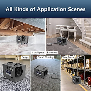 BaseAire 113 Pint Commercial Dehumidifier with Drain Hose for Crawl Spaces, Basements, Whole House, Compact, Portable, Auto Defrost, Memory Starting, 5 Years Warranty, Commercial Industrial Home Use