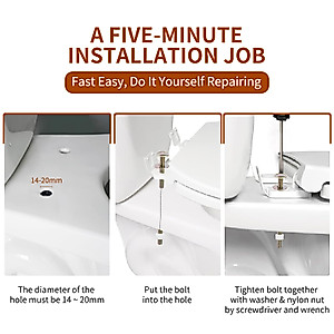 4 Pack Toilet Seat Hinge Bolt, Quick Fix Toilet Screws Replacement with Nuts Washers, No More Wiggle Toilet Seat Fastener Steel Toilet Screws for Top Toilet Seat Kohler TOTO, Syocsek