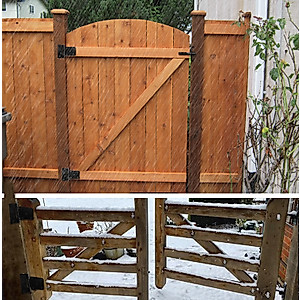 3.5 inch Heavy Duty Gate Hinges 2 Pack, Extra Thickness Black Iron Door Hinges for Shed Barn Wood Fence Gate (Screws Included)