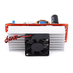 Oumefar 10-60V to 12-90V DC-DC Boost Converter with Fan 1500W 30A Step Up Power Supply Module with Fan for High Power LED Motors