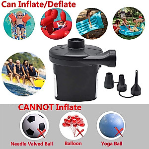 BOMPOW Electric Air Pump for Inflatables Air Mattress Pump Air Bed Pool Toy Raft Boat Quick Electric Pool Float Pump Black (AC Pump(130W))