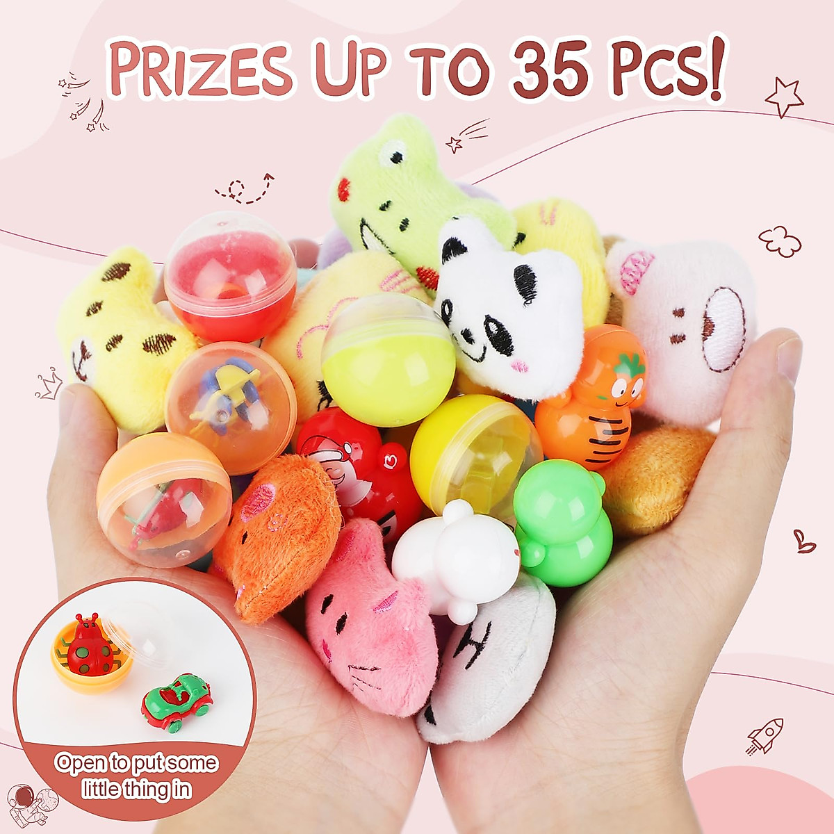 Dulsaera Claw Machine Kids, Mini Candy Machine Vending Arcade Game Toys Girls 3 4 5 6 7 Year Old, Grabber Prize Dispenser Toy w/ 35 Plush Toys Perfect Christmas & Birthday Gifts Ages 8-12 Pink