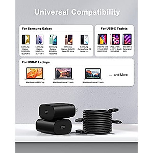 Type C Charger Fast Charging,2Pack 25W Android Phone Super Fast Charger Block with 5Ft USB C Cable for Samsung Galaxy S23 Ultra/S23/S23+/S22/S22 Ultra/S22+/S21 Ultra/S20 Ultra/Note 20/Note10