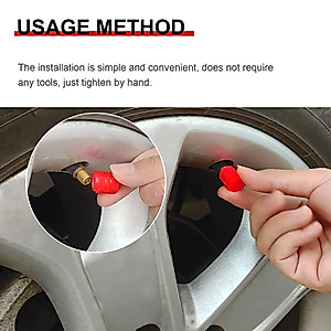 QUICTO 8PCS Car Tire Valve Caps, Illuminated Tire Valve Caps for Cars, Motorcycles, Bicycles, Trucks, SUVs Universal Tire Valve Caps (Red