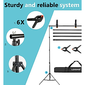 8.5 X 10FT/2.6 X 3M Background Stand Support System Kit with Carrying Case for Clamps and Canvas,for Photo Video Shooting