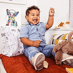 WeeSprout Mini Toddler Pillow for Kids Sleeping - Organic Cotton Shell & Pillowcase with Soft & Supportive Polyfiber Filling – Good for Travel, Machine Washable, 18 x 13 x 3, Safari