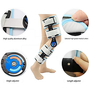 XBJYDMBDD Hinged Knee Brace ROM Knee Brace Leg Immobilizer Support Fracture Adjustable for Arthritis Joint Pain Meniscus Tear Knee Injury Recovery Relieve Knee Burden Adjustable Knee Immobilizer