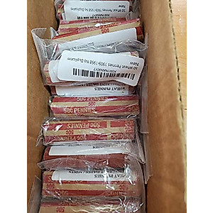 Roll Lincoln Wheat Back Cents - 50 Coins - Date Range 1909 to 1958 - All Different Coins - Some Mint Marks - No Duplicates - Some Better Grades