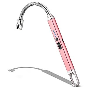 MEIRUBY Lighter Electric Lighter Candle Lighter Rechargeable USB Lighter Arc Lighters for Candle Camping BBQ Sports Fan Tools Lighter (Rose Gold)