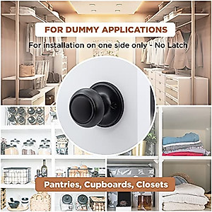 Copper Creek CK2090BC Colonial Door Knob, Dummy Function, 1 Pack, in Black