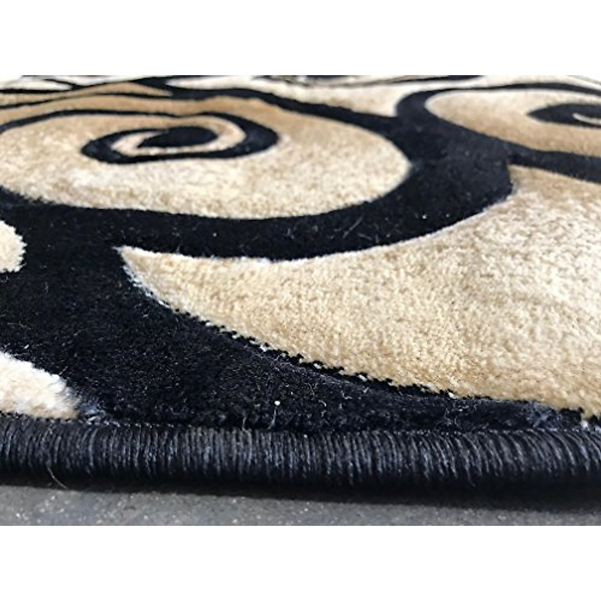 Contempo Modern Area Rug Contemporary Abstract Black Design 341 (4 Feet X 5 Feet 3 Inch)