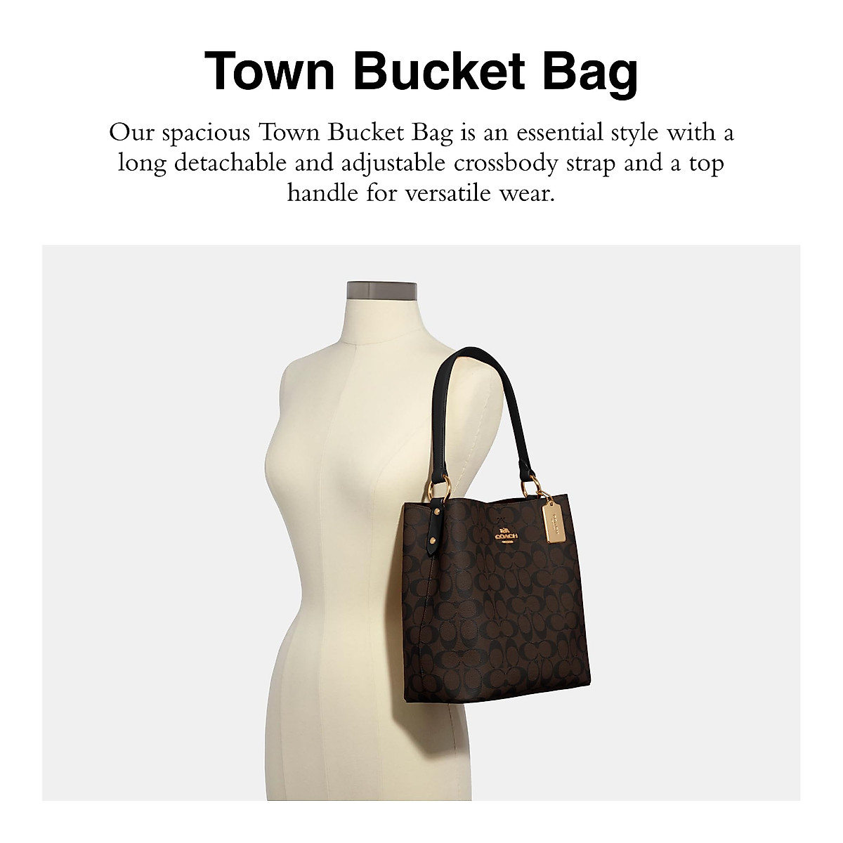 COACH Town Bucket Bag, Brown Black