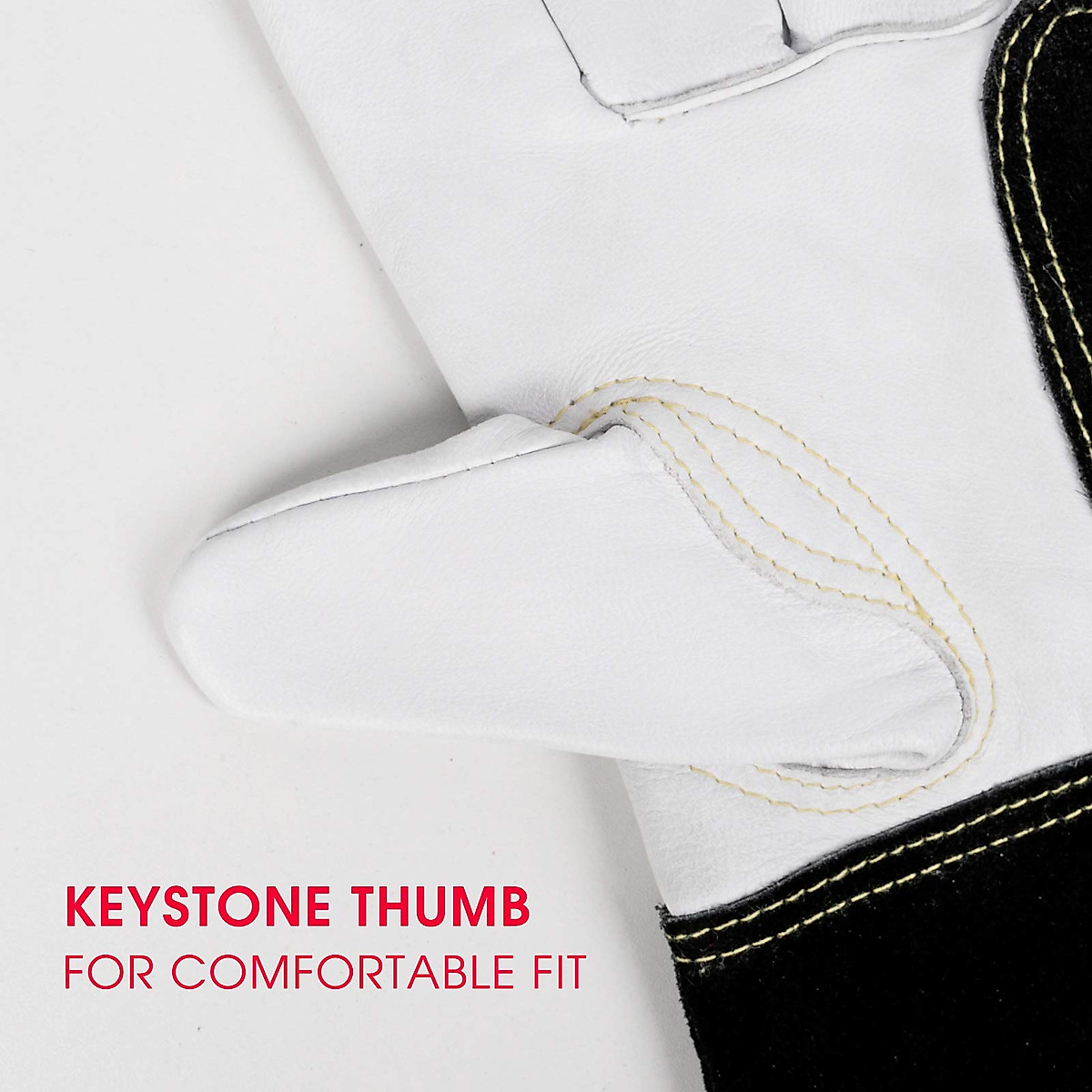 YESWELDER Premium Goatskin TIG Welding Gloves | Top Grain Leather | High Dexterity |True - Fit-M