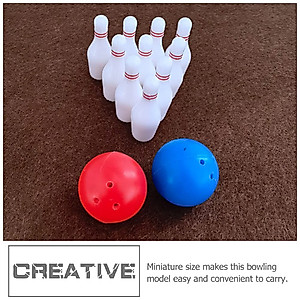 STOBOK 2 Set Miniature Bowling Ball Set Dollhouse Bowling Game Toys Mini Desktop Bowling Model Toy for Dollhouse Decoration Accessories