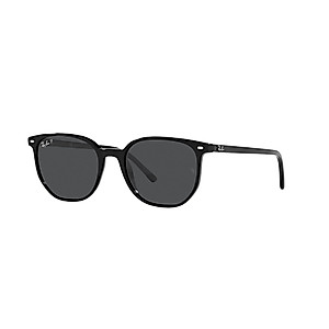 Ray-Ban RB2197 Elliot Square Sunglasses, Black/Polarized Black, 52 mm