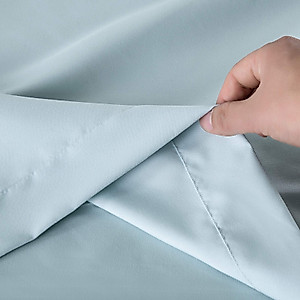 SiinvdaBZX 1800 Thread Count Microfiber Pillowcases Queen Size Set of 4 - Envelope Closure Pillow Cases - Ultra Soft Easy Care (Baby Blue)