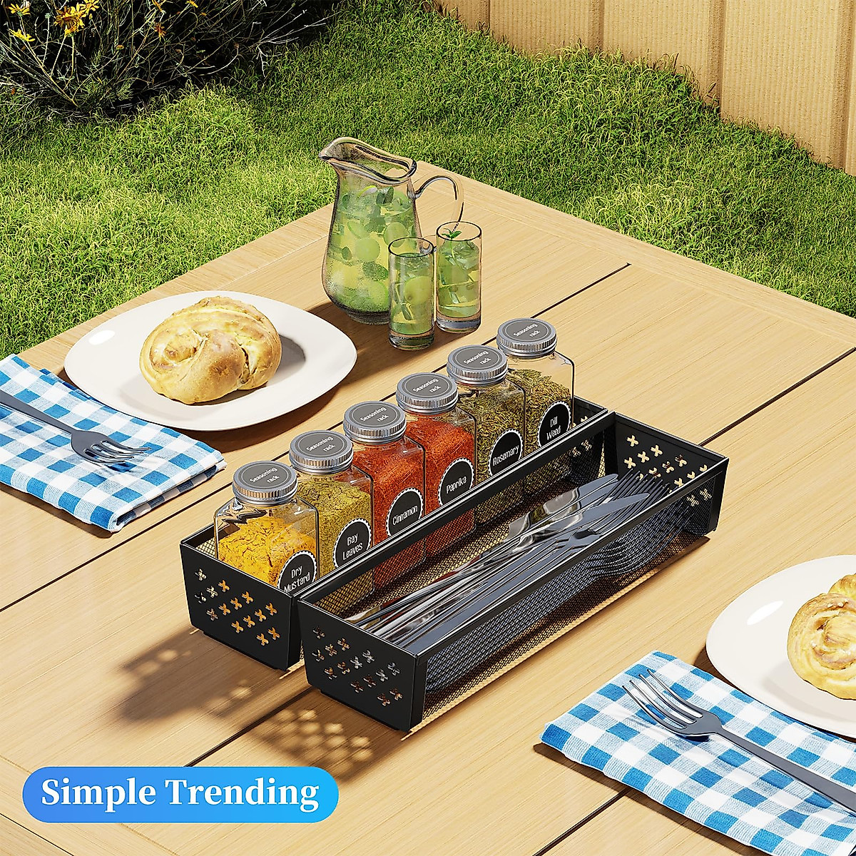 Simple Trending Silverware Drawer Organizer, Silverware Organizer for Drawer, 8 Pack Utensil Organizer for Kitchen Drawers, Kitchen Drawer Organizer for Large Utensils(12.2 * 3.2 * 2.1 inch)