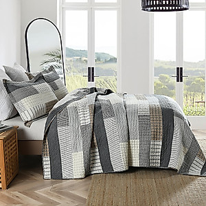 Y-PLWOMEN Queen Quilt Bedding Set 100% Cotton Lightweight Quilts Queen Size, Cozy Quilt for Queen Bed, Reservible Queen Bedspread Soft Queen Quilt Set for All Season, 3-Pieces