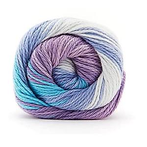 Premier Yarns Hipster Cotton Yarn - 3.5 Oz - #3 DK Light Weight - 3 Pack Bundle with Bella's Crafts Stitch Markers (Blue Raspberry)