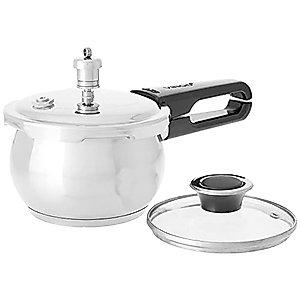 Vinod 1.5L Splendid Plus Handi Stainless Steel Pressure Cooker, 1.5-Liter