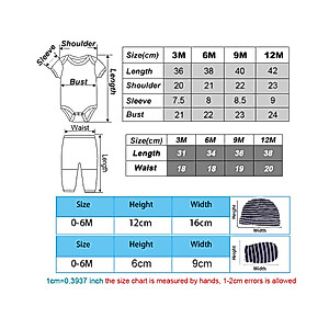Chamie Newborn Infant Bodysuit Pants caps Mittens Short Sleeve Infant Clothes for Boys and Girls